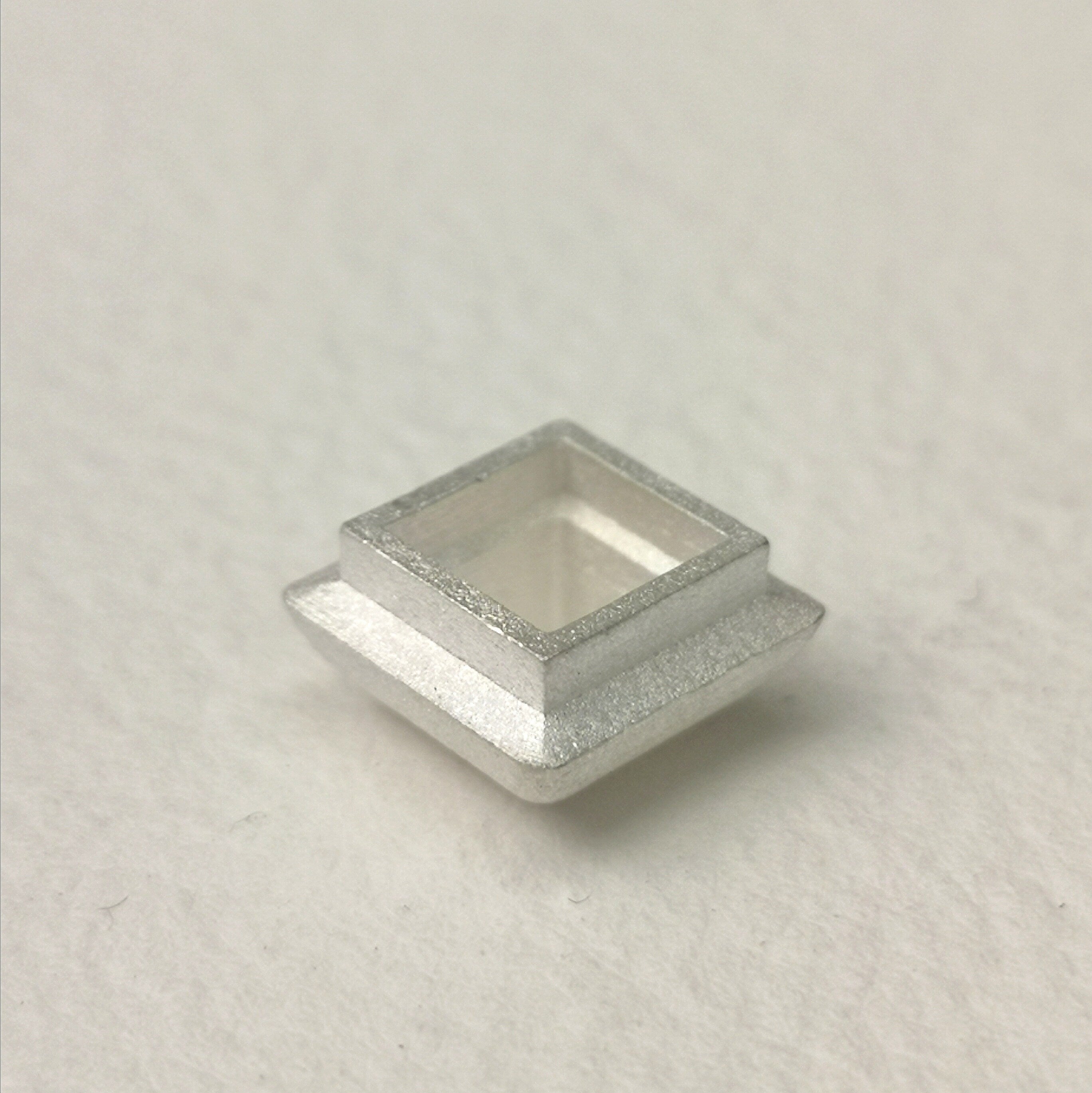 6mm Square collet sterling silver stone setting – Greens Stone Settings